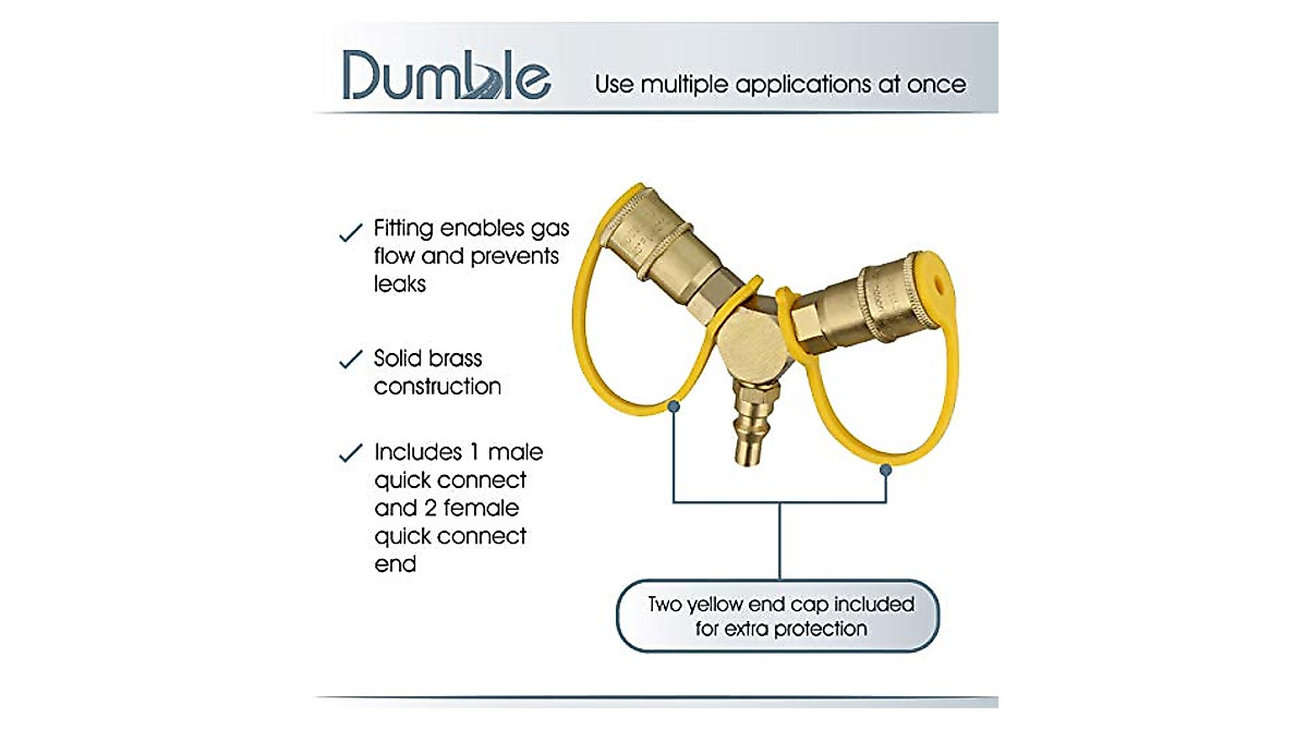 Dumble 1/4in Propane Tank Splitter - Connect 2 Appliances