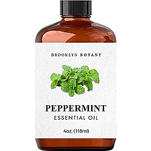 Brooklyn Botany Peppermint Essential Oil - Huge 4 Fl Oz - 100% Pure and Natural - Premium Grade with Dropper - for Aromatherapy and Diffuser
