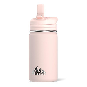 Hydrapeak Mini 14oz Kids Water Bottle with Straw Lid, Stainless Steel, Insulated, Smoothies, Juices, School