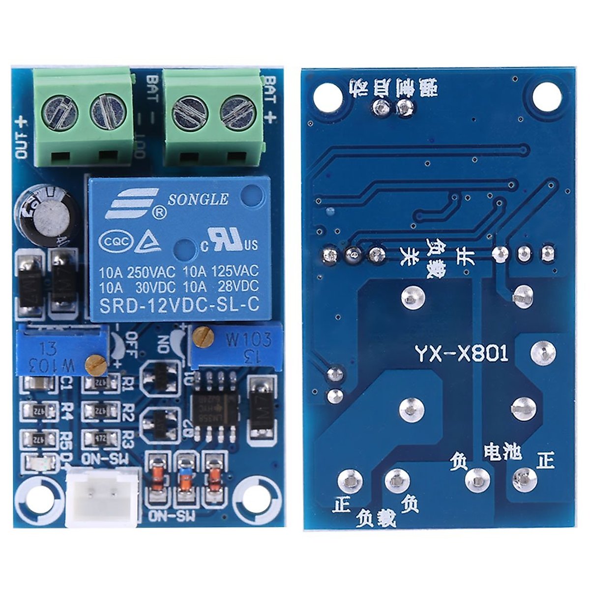 12V Battery Charging Controller Protection Board Module Undervoltage Low Voltage Cut Off Automatic Switch Recovery Protection Controller Module with A LED Indicator
