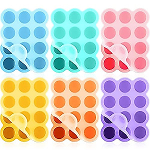 6 Pack Baby Food Storage Container 12 Cup Silicone Baby Food Freezer Tray with Lid Reusable Stackable Silicone Baby Food Freezer Tray for Baby Food Vegetable Fruit Puree and Breast Milk
