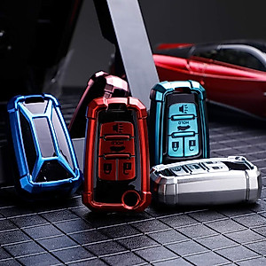 ontto Key Fob Cover Fit for Chevrolet Cruze Buick Lacrosse Flip Remote Keyless 4-button red