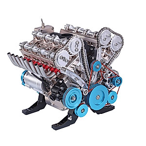 RuiyiF V8 Engine Model Kit That Works for Adult, 500+PCS 8-Cylinder Mechanical Engine Model Building Kit, Desktop Hobby Engine Kit, Educational Toys