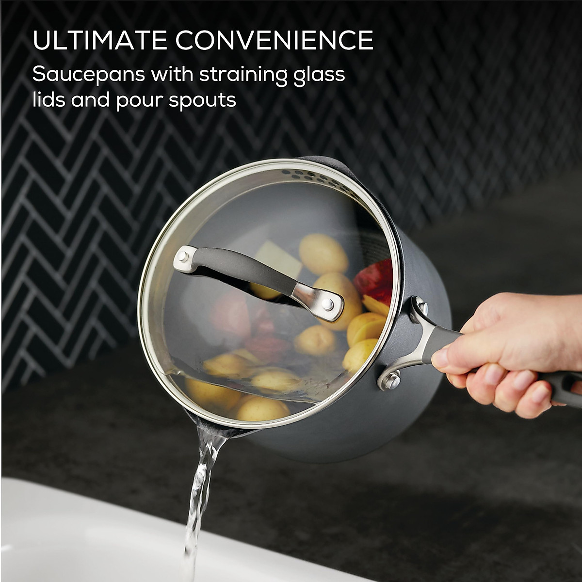 Circulon A1 Series with ScratchDefense Technology Nonstick Induction Cookware/Pots and Pans Set, 9 Piece, Graphite