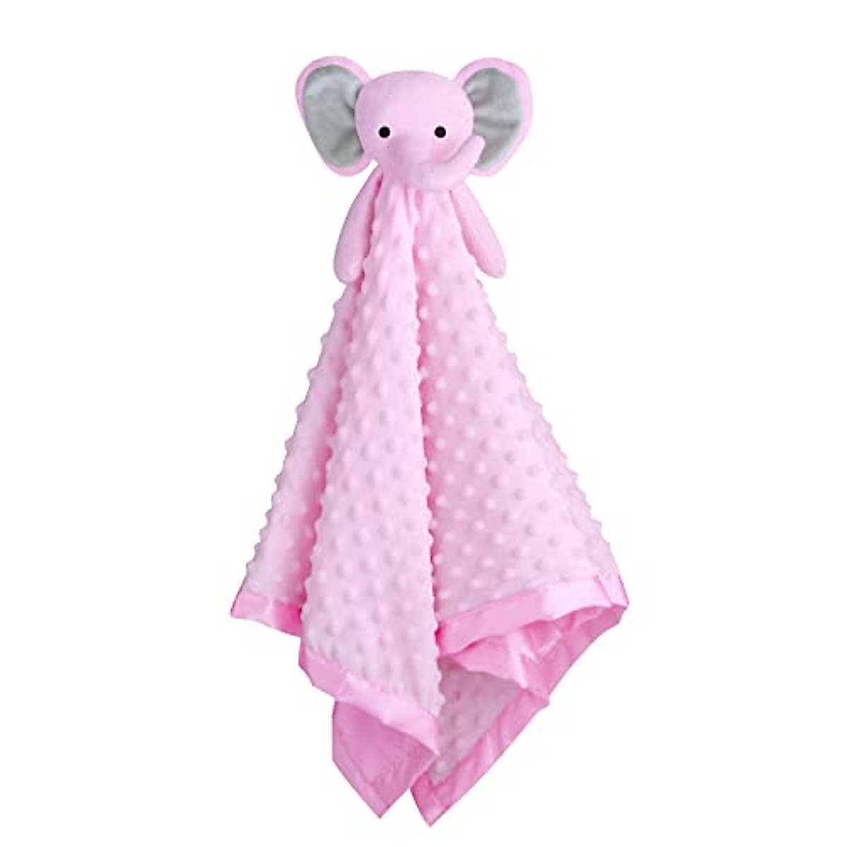 Pro Goleem Large Security Blanket with Stuffed Animal 28.5X28.5 Inch Baby Snuggle Blanket Pink Elephant Lovey Soft Lovie Christmas Baby Girl Gifts for Infant and Toddler