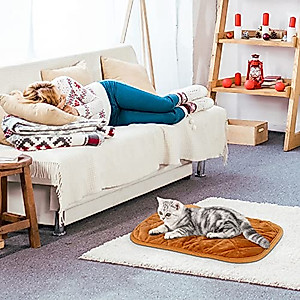 AUPETEK Self-Warming Cat Bed Indoor/Outdoor Super Soft Self Heating Pet Mat Washable Thermal Pad for Cat & Dog……