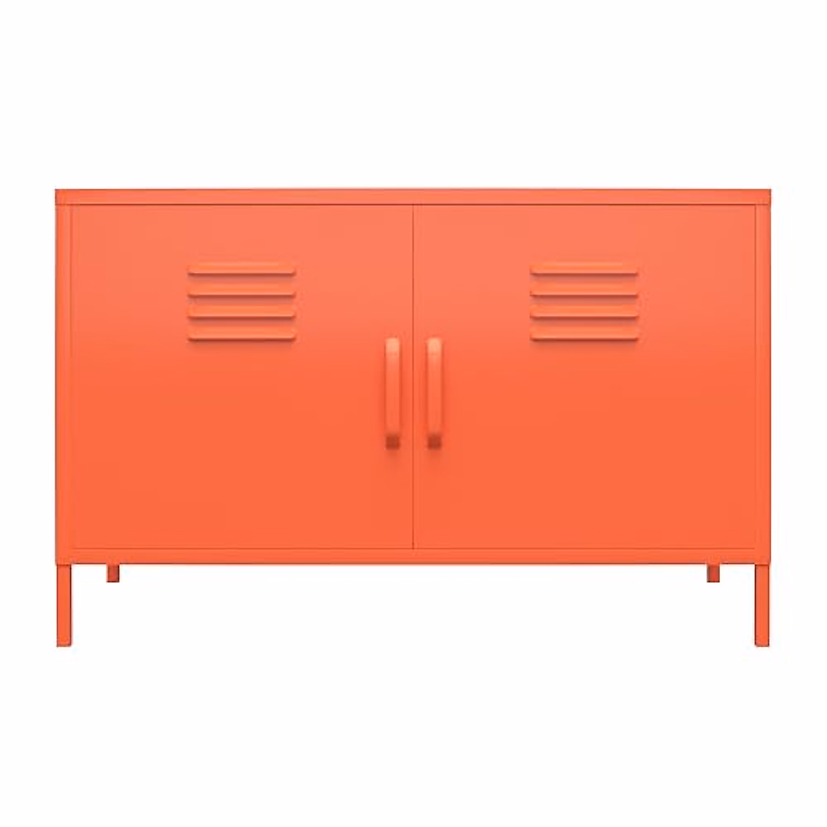 Novogratz Cache 2 Door Metal Locker Accent Storage Cabinet, Orange
