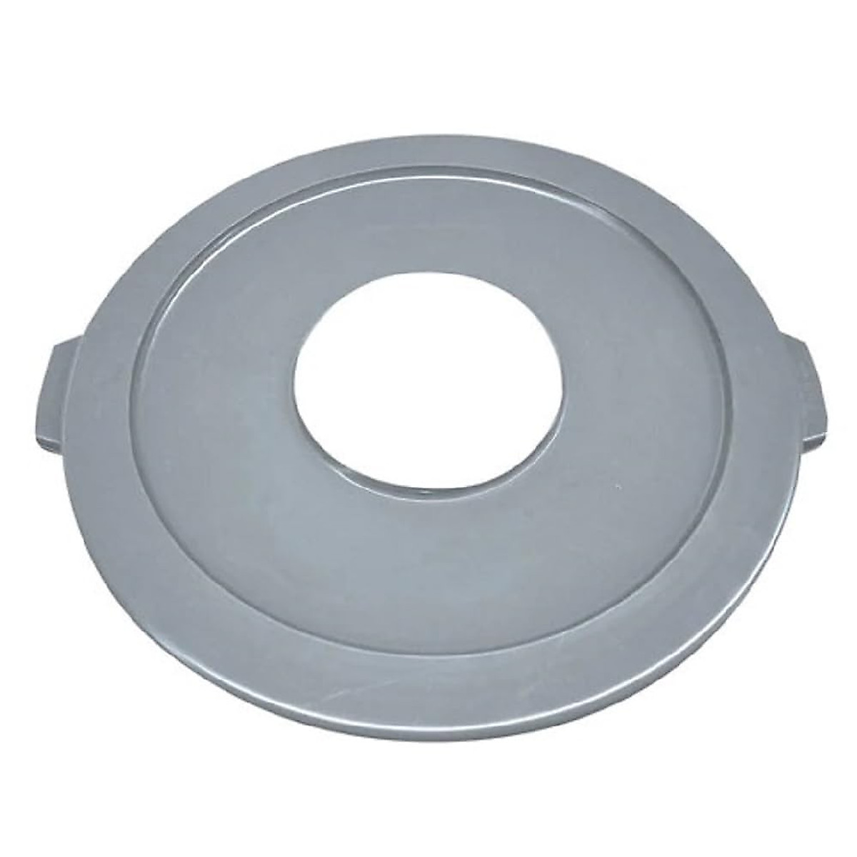 TrueCraftware 32 Gallon Round Trash Can Center Opened Lid only 22-1/4" Diameter x 1-1/4" Height Gray Color- Wastebasket Garbage Bin Lid Recycling Bin Cover Kitchen Bathroom Bedroom Office Trash Can