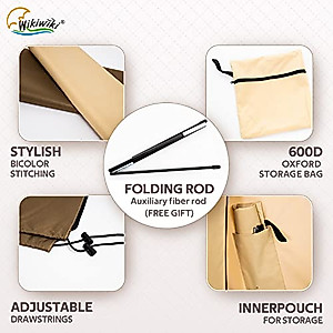 wikiwiki 82.7'' Patio Umbrella Cover Oxford Fabric, for 10FT Outdoor Offset Hanging & 9FT 3 Tier Market Umbrellas, Fade Resistant & Waterproof Fabric with Adjustable Drawstring & Storage Bag (Beige)