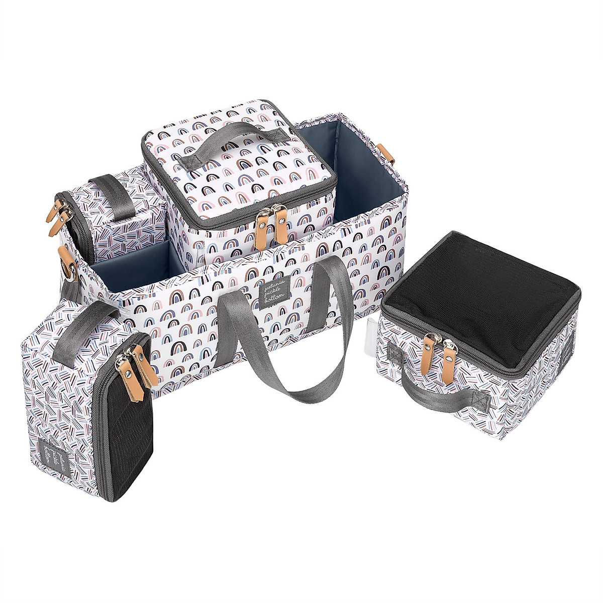 Petunia Pickle Bottom Deluxe Kit, 3-in-1 Grid Caddy Organizer, Lightweight Packing Cubes, Organize Diaper Bag, Stroller, Nursery, Unity