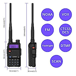 BAOFENG UV-5X (UV-5G) GMRS Radio, Long Range Walkie Talkies Rechargeable, Two Way Radio with NOAA Weather Receiver & Scan, GMRS Handheld Radio for Adults, Support Chirp, 1 Pair