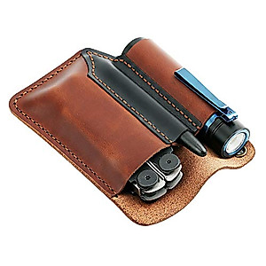 EASYANT Leather Men Pocket Organizer Leather EDC Tool Pouch Sheath Handmade Multitool Accessories