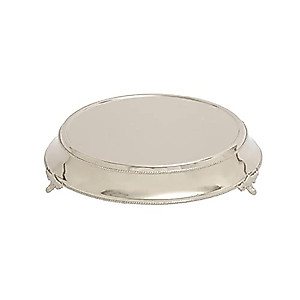 Deco 79 Traditional Stainless Steel Round Cake Stand, 18" x 18" x 4", Silver