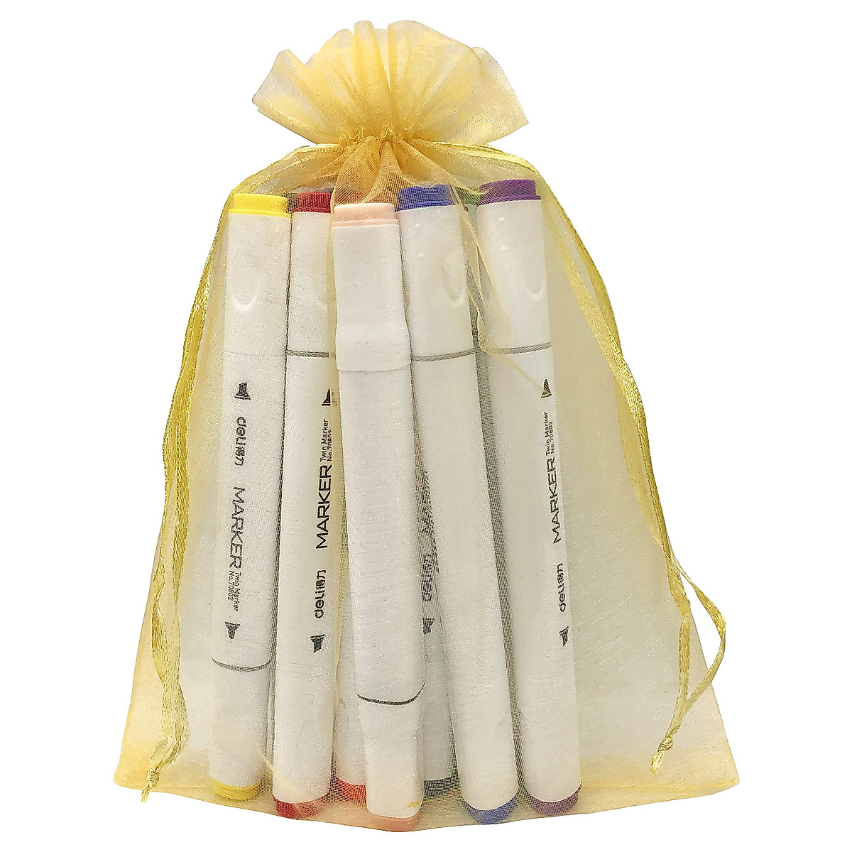 Jexila 100pcs Gold Organza Bags 6X9 Inch with Drawstring Pouch Jewelry Mesh Gift Bags for Wedding Party Favor Bags