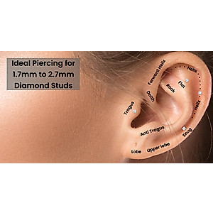 VERY VERY Small Miniscule 0.04CTTW Round Natural Diamond Stud (IGI Certified 0.70 ct & up) Plus Quality Screw Back Earrings in 14k Solid White Gold, 0.04 Ctw - 2.00 Ctw)