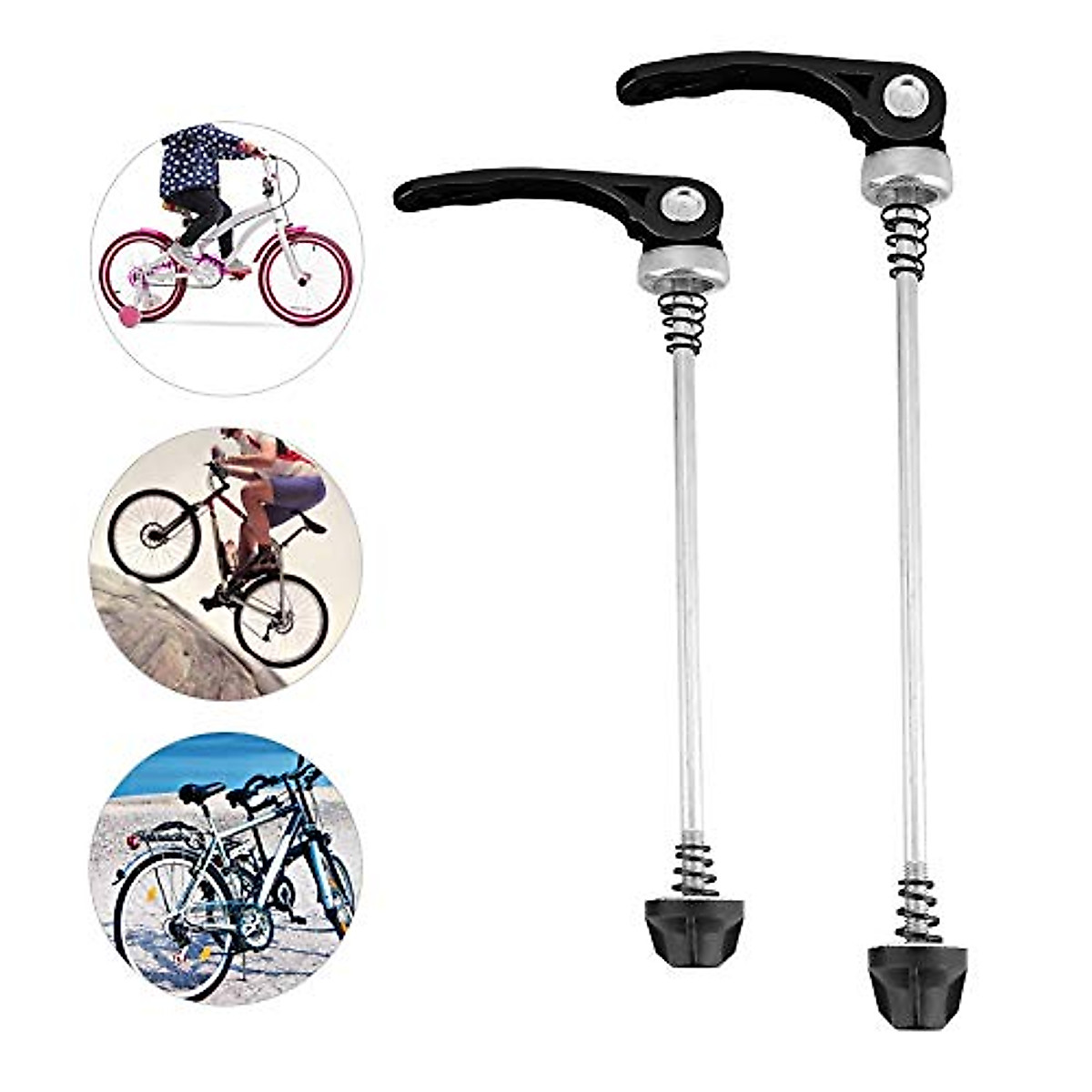 Jiawu Quick Release Skewer, High Strength Heavy Duty Quick Release Skewer Set CNC Machined for Road(Black)