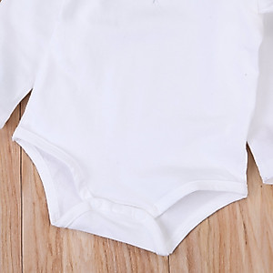 Infant Baby Girl Basic Ruffle Long Sleeve Cotton Romper Bodysuit Tops Clothes (White, 18-24 Months)