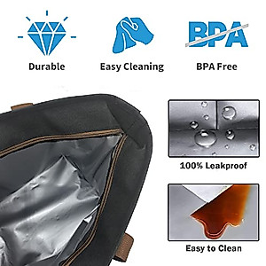 LHZK Jumbo Insulated Cooler Bag with Thermal Foam Insulation, Premium Quality Cooler Tote Bag with Zipper, Insulated Hot Cold Bag for Food Transport, Picnic, Travel, Beach (X-Large-50L, Black)