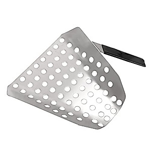 With Holes Stainless Steel Popcorn Scoop Ergonomic Single Handle Stainless Steel Fries Scooper with Holes for Movie Theater Shop Machine Supplies
