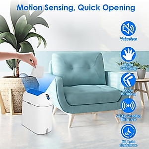 iMounTEK Automatic Trash Can 2.38Gal/9L Touchless Garbage Can Motion Sensor Narrow Wastebasket with Lid for Kitchen Bathroom Bedroom Office