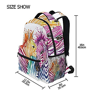 ALAZA Oil Painting Zebra Print Backpack Daypack College School Travel Shoulder Bag