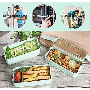 Flowerhug Bento Box Lunch Box Bento Boxes Home Stackable 3 Layer Japanese Compartments Cute Lunch Box Accessories With Bag Microwave SafeBPA-Free