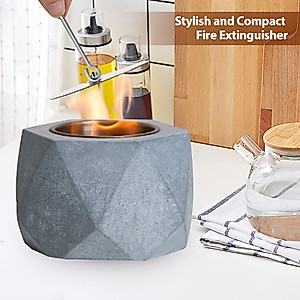 KIZZBY Table Top Fire Pit Bowl - Concrete Tabletop Rubbing Alcohol Fireplace Indoor Outdoor Decor Portable Mini Smores Maker for Patio Balcony with Extinguisher