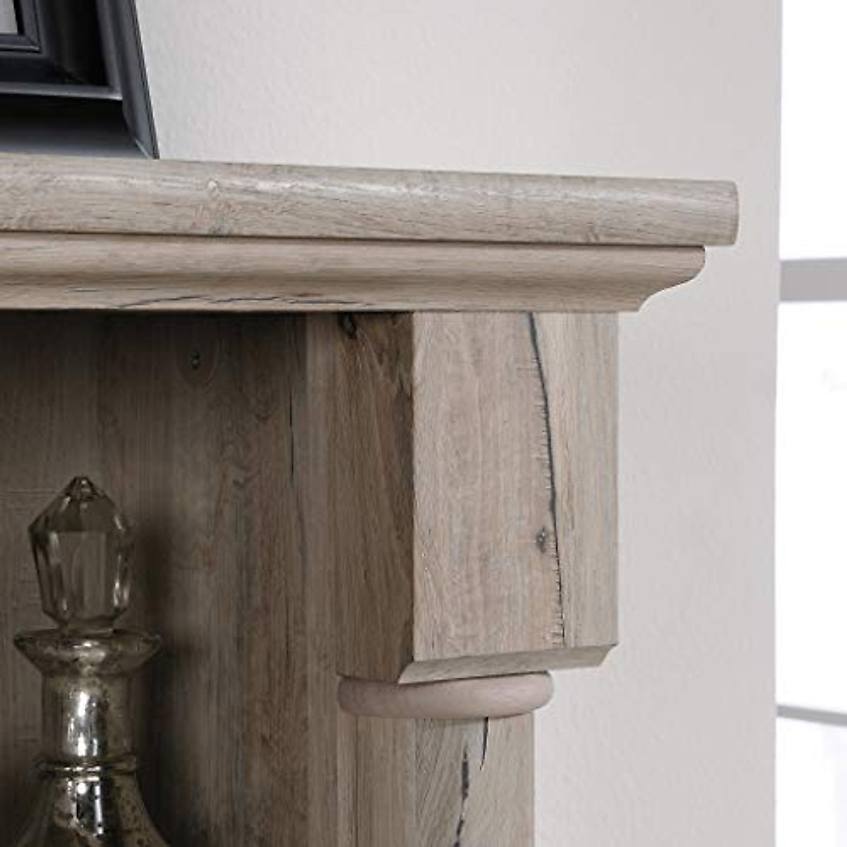 Sauder Palladia Desk with Hutch, L: 59.488" x W: 23.543" x H: 56.496", Split Oak Finish