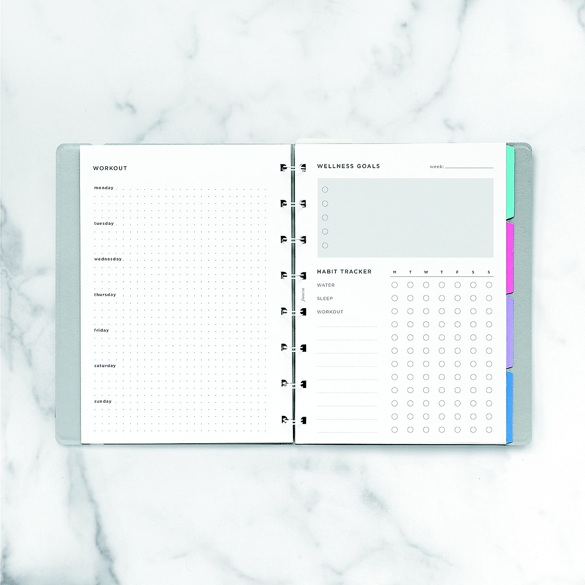 Filofax Refillable Notebook Refill, A5 Size, Wellness Trackers Pack, White Paper, 8.26" x 5.82", 56 Sheets (B152033)