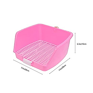 Balacoo Litter Box for Rabbit Pink Rabbit Litter Box Toilet Potty Trainer Litter Bedding Box for Small Animals Rabbits Bunny Guinea Pigs Chinchilla Ferret Cage Supplies Large Rabbit Litter Box