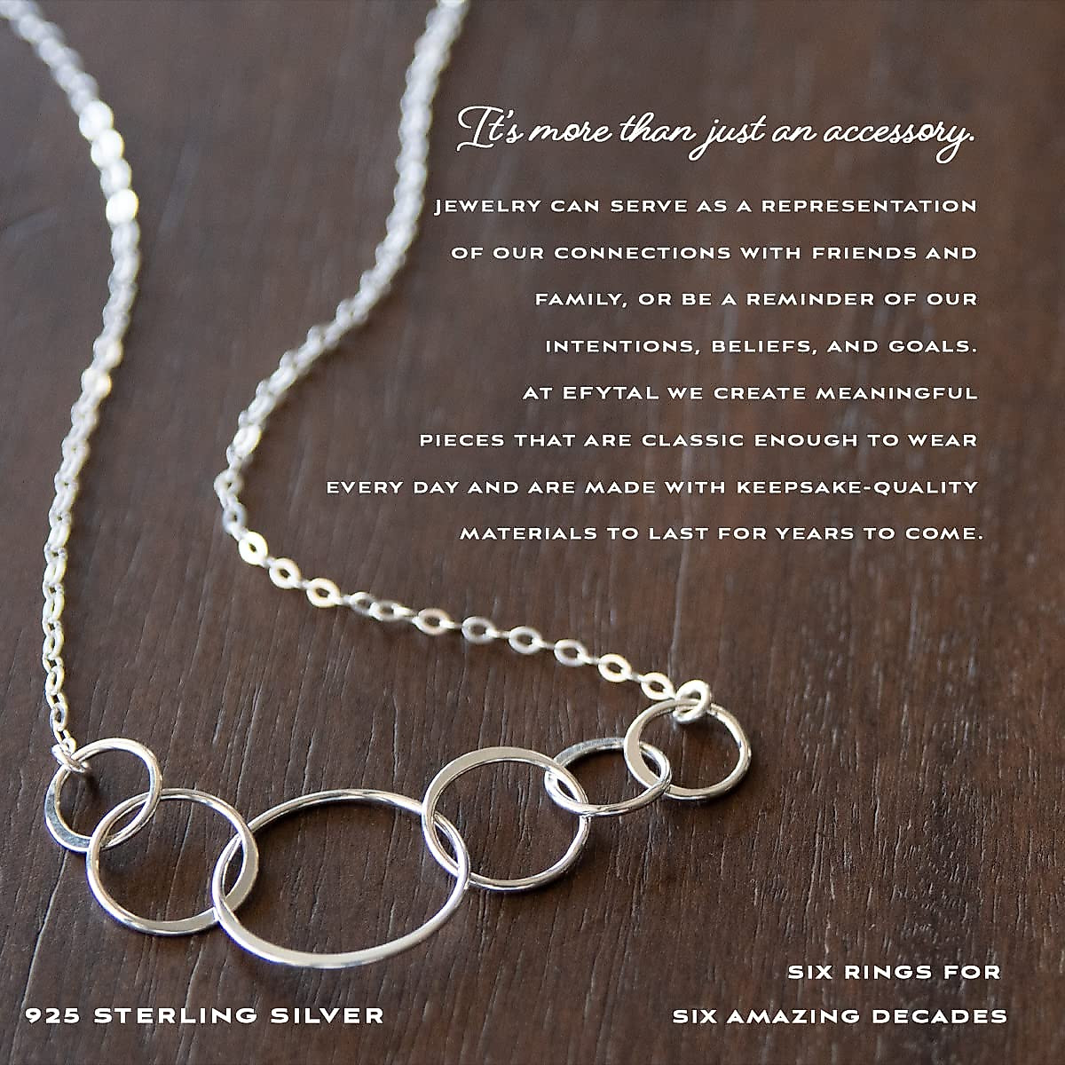 EFYTAL 60th Birthday Gifts for Women, Sterling Silver Six Circle Necklace for Her, Gifts for 60 Year Old Woman, 60th Birthday Necklace, Birthday Gifts for Women Turning 60, 60th Birthday Gift Ideas