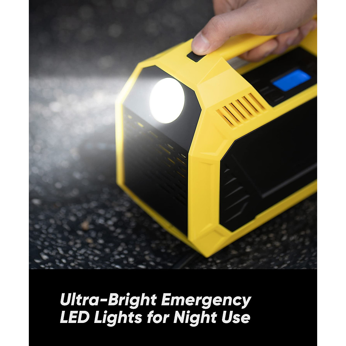 OlarHike AC/DC Tire Inflator, Portable Electric Air Compressor for Car(DC 12V) and Home(AC 110V), Tire Pump with Pressure Gauge, LCD Display and Adapters, Air Pump for Cars, Bikes, Basketballs