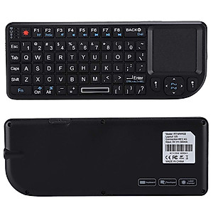 Serounder 2.4GHz Touchpad Keyboard,RT-MWK02 Mini Keyboard Rechargeable Ultra-Thin Mini USB Backlit Keyboard with IR Light for HTPC for PS3/4 for 360 and ONE(QWERTY Keypad)