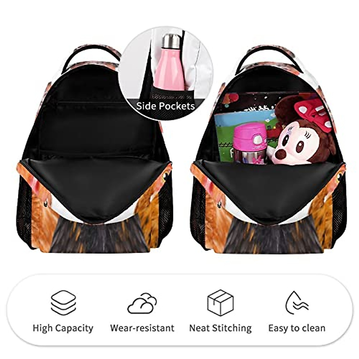Niapessel Kids Backpack for School, Funny Three Chickens Pattern Students Bookbags School Bags Girls Boys