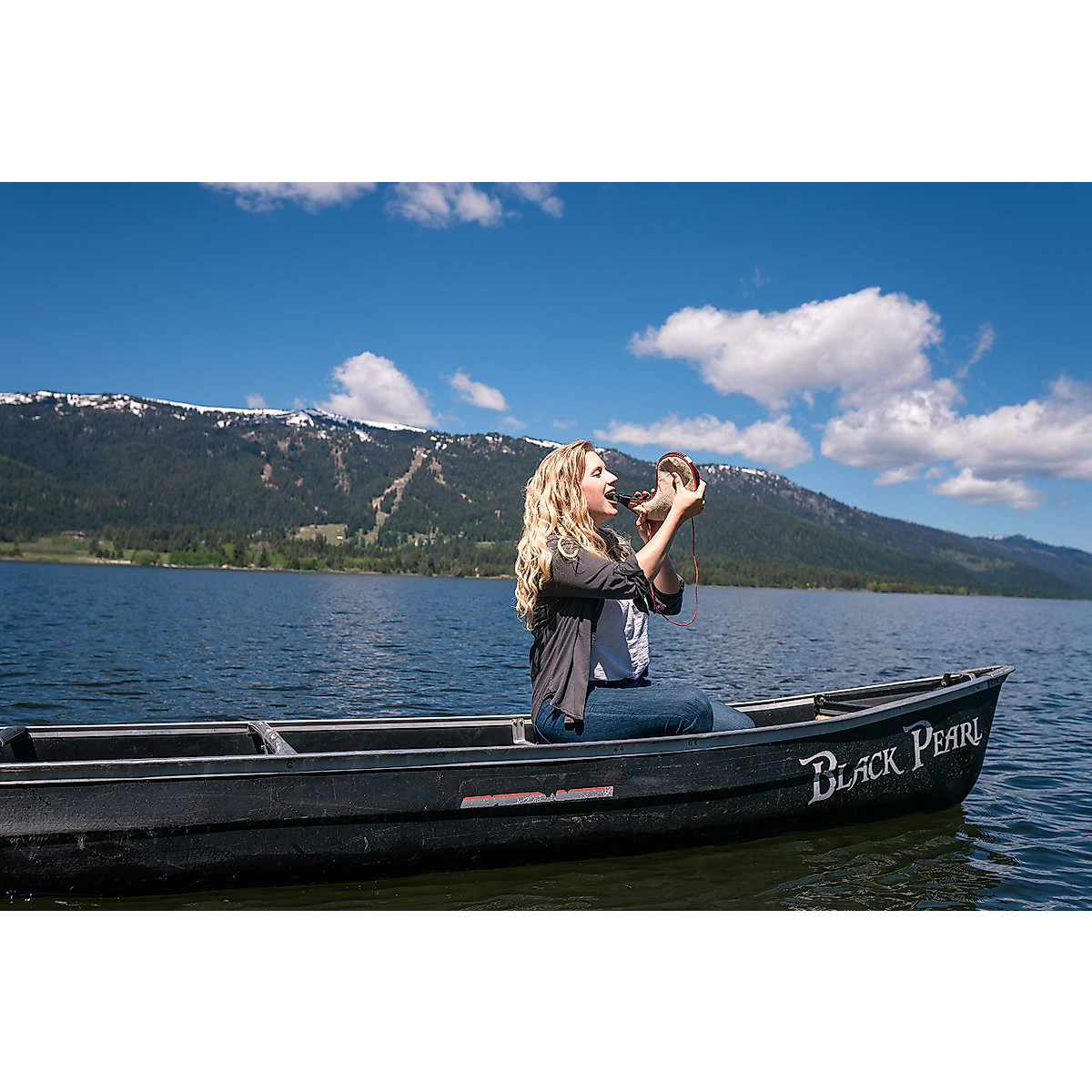 Stansport Spanish Wine Bota - 1 Liter (WB-2), Black