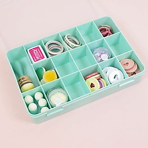Craftelier - Organizer Box with 17 Compartments for Cardmaking, Scrapbooking and Craft Materials | Dimensions 26.5 x 17.8 x 4.2 cm (10.4“ x 7” x 1.65") -Transparent and White Color