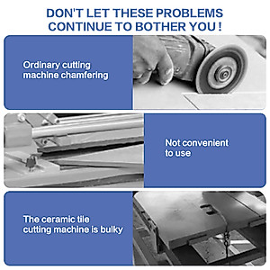 MUOYID 45 Degree Tile Chamfering Tool with Blue Base Plate - Type 100 Angle Grinder Stand for Tile 45° Chamfer Cutting, Heavy Duty Tile 45 Degree Angle Cutting Tool for Cutting Tile/Marble/Plank