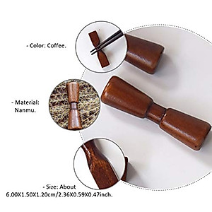 ABOOFAN Kitchen Utensil Holder Kitchen Utensil Holder Chopstick Rest Holder Set Japanese Style Chopstick Wooden Stand Rest Rack Spoon Fork Knife Holder Set (Coffee) Desktop Stand Desktop Stand