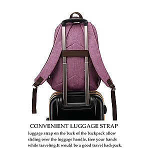 Business Laptop Backpack for Men Women, Travel Backpack Airline Approved, Work College School Backpack with Multi Pocket (Purple)