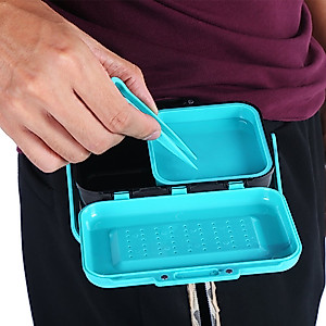 Fishing Bait Case, Plastic Fishing Bait Holder Box Worm Lure Storage Case with Clip Perfect for Fishing