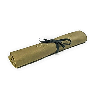 GramVine Professional Chef’s Knife Roll, Waxed Canvas Roll Foldable Knife Culinary Bag Wrap, Kitchen Knives Holder Organiser, Utensils Wrap Bag, Travel Tool Roll Pouch Storage