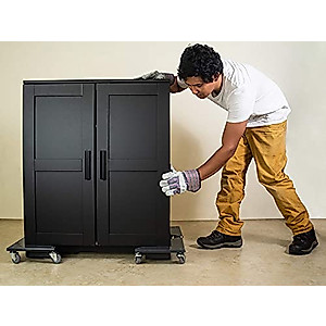 Pake Handling Tools - Low Profile Desk Cabinet Corner Mover Dolly Furniture Dollies 3 Wheel Dolly (Set of 4) 1320 lb. Capacity Quiet PU Roller Premium Ball Bearing Industrial Standard