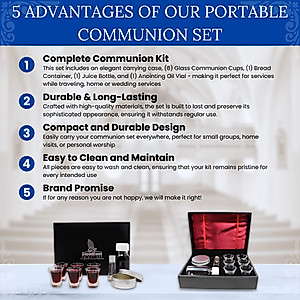 Steadfast Selections Portable Communion Set, Home Communion Kit, Portable Communion Kit for Travel, Travel Communion Set Portable, Wedding Communion Set, Communion Kits for Home Visits