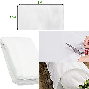 Plant Covers Freeze Protection Floating Row Cover Garden Fabric Cover for Winter Frost Protection Sun Pest Protection and Covers Outdoor Plants 1.5m X 5m (5FT X 16FT)