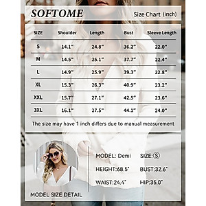 softome Womens Knitted Deep V-Neck Long Sleeve Wrap Front Loose Sweater Pullover Jumper Tops