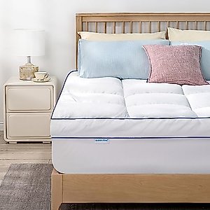QUEEN ROSE Mattress Topper Full, Extra Thick Mattress Pad Topper, Pillow Top Soft Mattress Bed Topper Cover with 8-21” Deep Pocket, Overfilled Down Alternative, Plush for Back Pain Relief, White
