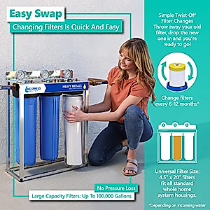 Express Water – Kinetic Degradation Fluxion Replacement Filter – Whole House Heavy Metal Replacement Water Filter – KDF Catalytic Carbon High Capacity Water Filter – 4.5” x 20” inch