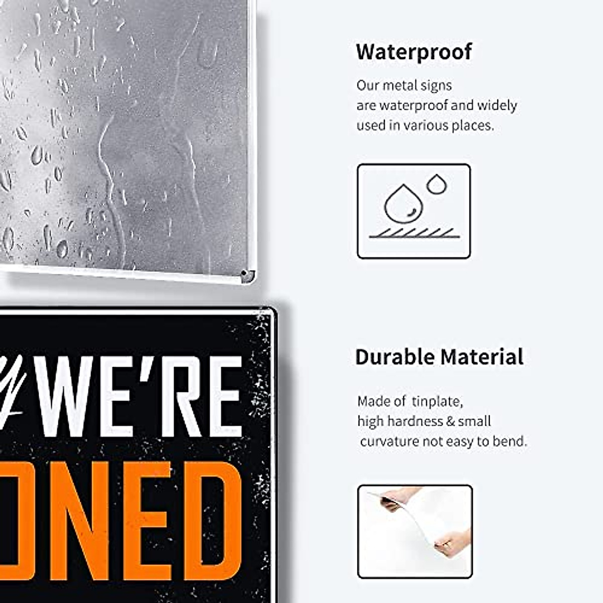 Fmcmly Sorry We're Stoned Sign Funny Metal Tin Signs Home Bar Man Cave Garage Farmhouse Diner Dormitory Cafe Wall Decor Art Poster 8x12 Inch