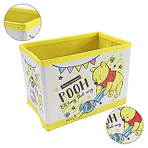 GUODONG Cartoon Storage Box Cute Yellow Case Desk Foldable Baskets Storage Bin for Kids Brithday Girls Gifts Accessories Room Decor, 18.5x11.5x14cm