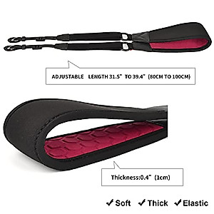 Cwatcun Camera Neck Strap with Quick Release and Safety Tether Camera Shoulder Sling Belt for Nikon Canon Sony Olympus DSLR Camera Universal for Women Men,2.0 Black